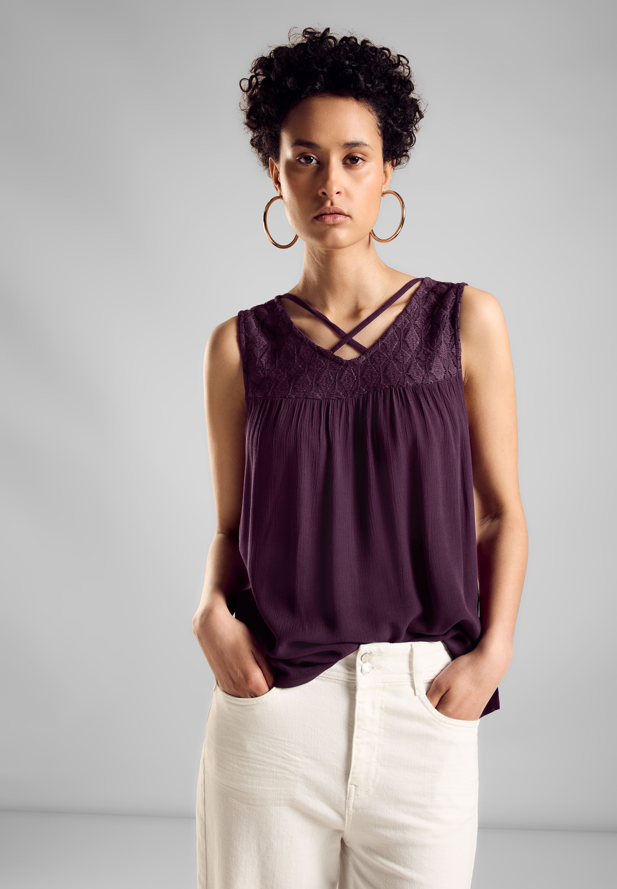 Street One Shirttop Mit Spitze Perfekt Für Warme Tage Geeignet